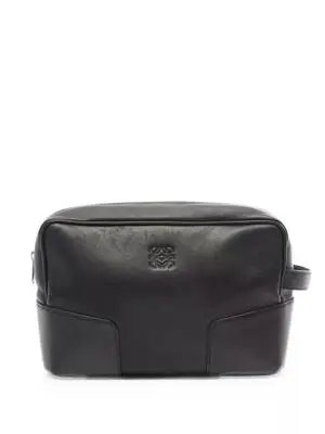 Loewe 2010s Anagram Leather Clutch Bag - Black