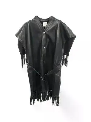 Hermès 2010s Fringed Cape - Black