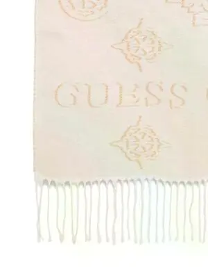 Guess Logo-jacquard Fringed Scarf