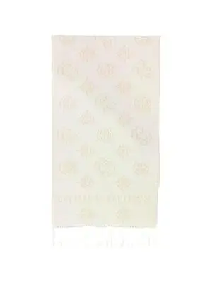 Guess Logo-jacquard Fringed Scarf - Neutrals