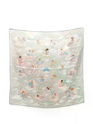 Hermès 2010s 70 Carrés Volants Scarf - Grey