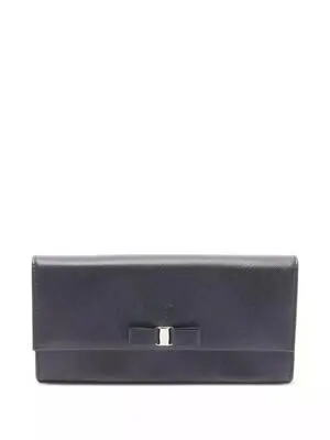 FERRAGAMO 2010s Vara Ribbon Bi-fold Wallet - Black