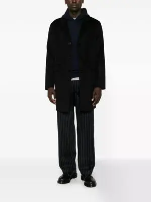 AMARANTO Single-breasted Notched-lapel Coat - Black