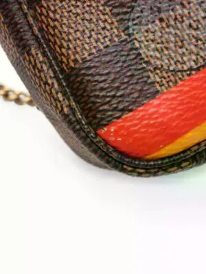 LOUIS VUITTON 2015 Pochette Accessoires Damier Ebene Illustre Clutch Bag