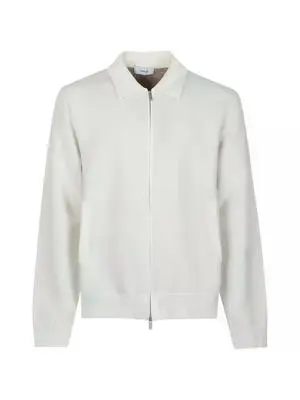 LARDINI Zip-up Cardigan - Neutrals
