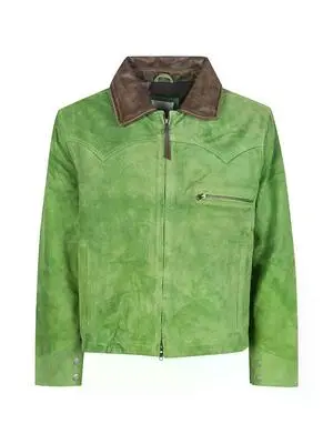 FOUND Contrast-collar Suede Jacket