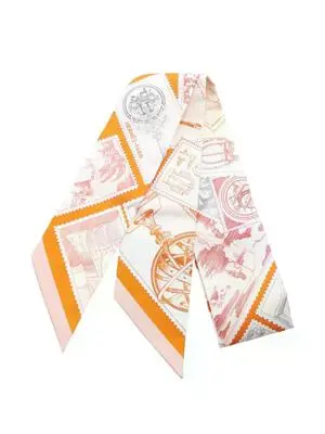 Hermès 2020s Le Philateliste Du Faubourg Twilly Silk Scarf - Neutrals