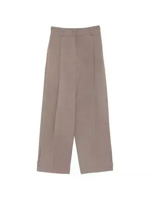 SOLOTRE Pleated Button-cuff Trousers - Grey