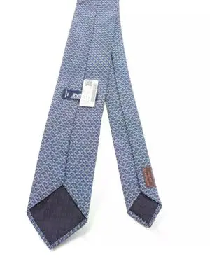 Hermès 2020s Geometric-pattern Tie - Blue