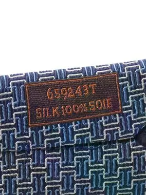 Hermès 2020s Geometric-pattern Tie - Blue