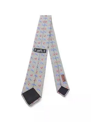 Hermès 2010s Horse-print Silk Tie - Black