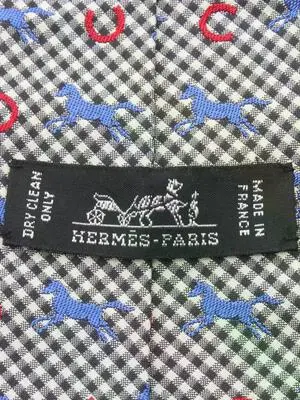 Hermès 2010s Horse-print Silk Tie - Black
