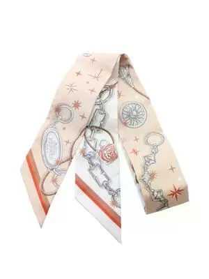 Hermès 2020s C'est La Fête Twilly Scarf - Neutrals