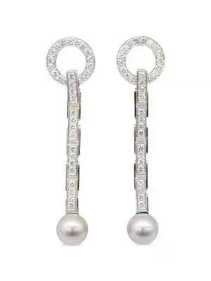 Cartier 2010s Himaria Pearl And Diamond Earrings - Silver