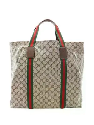 Gucci 2000s Gg Supreme Web Logo-pattern Tote Bag
