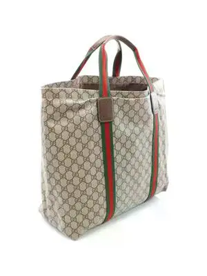Gucci 2000s Gg Supreme Web Logo-pattern Tote Bag