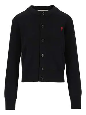 AMI Paris Knitted Cardigan - Black