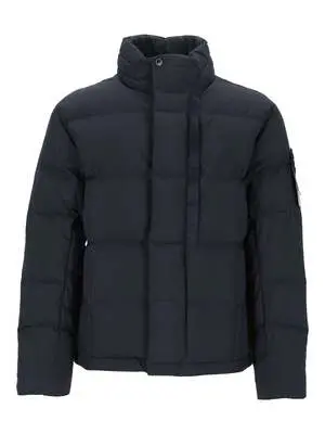 Stone Island Quilted Down Jacket With Hood - Blue