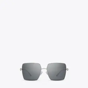 Tory Burch Kira Metal Oversized Square Sunglasses