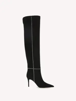 GIANVITO ROSSI Mayfair Crystal Boot - Black Suede