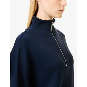 Varley Doublesoft® Hawley Half-zip Stretch-woven Jumper - Navy