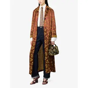 Dries Van Noten Raltonel Floral Satin-jacquard Coat