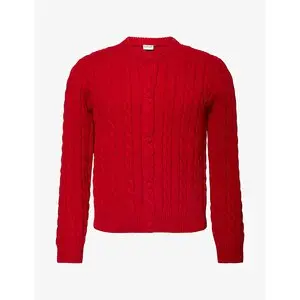 TOTEME Cable-knit Wool Cardigan - Red