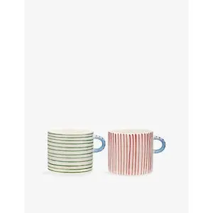 ANNA + NINA Stripe Affair Stoneware Tea Mug Set Of 2