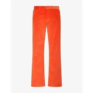 Loewe Straight-leg 5-pocket Cotton-cord Trousers - Orange