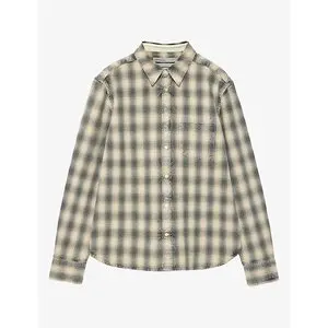 ALLSAINTS Bower Checked Long-sleeve Cotton Shirt - Cloud Grey