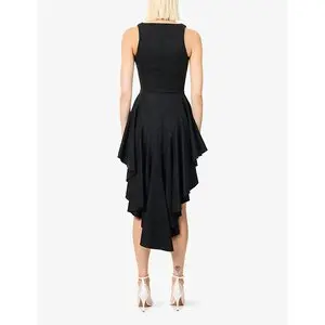 Alaïa Bustier Pleated-hem Wool Midi Dress