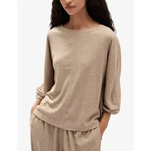 THE WHITE COMPANY Brushed Rib Lounge Jersey Pyjama Set - Midnight