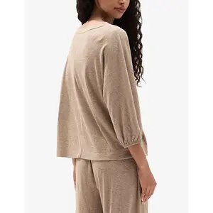 THE WHITE COMPANY Brushed Rib Lounge Jersey Pyjama Set - Midnight