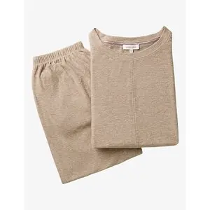 THE WHITE COMPANY Brushed Rib Lounge Jersey Pyjama Set M Mocha