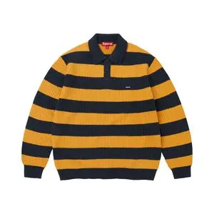 Supreme Small Box Sweater Polo 'navy Stripe