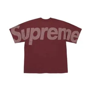 Supreme Checkerboard Intarsia Short-sleeve Top 'burgundy - Red