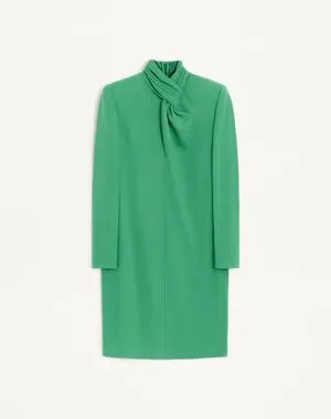 Valentino Garavani Short Dress In Crispy Light Wool
