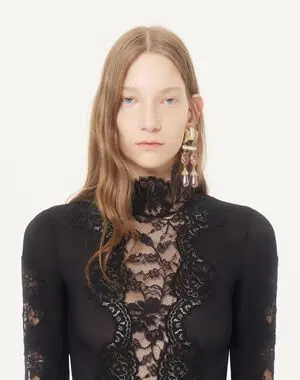 Valentino Garavani Jersey Bodysuit With Lace