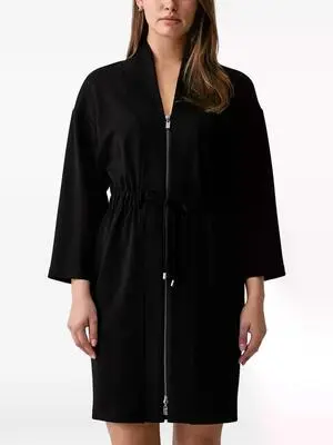 Joseph Ribkoff Drawstring-waist Zip-up Mini Dress - Black
