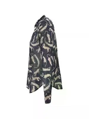 FORTE_FORTE Royal Leopard-print Long-sleeve Shirt