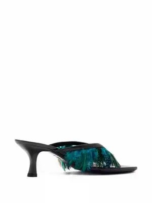 Staud Freja Feather-trim Sandals