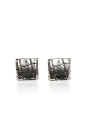 Khaite Rocco Embossed Panel Earring - Silver