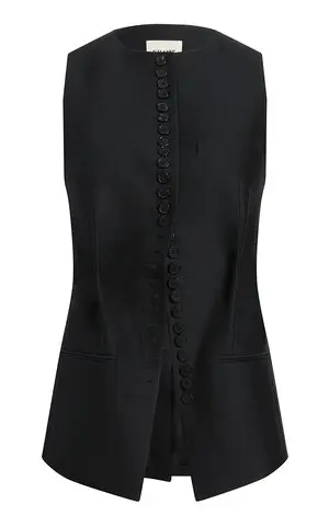 KHAITE Tilder Sleeveless Wool-Silk Top