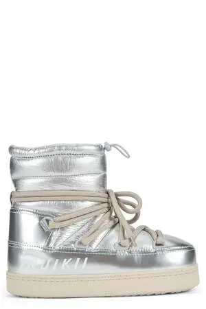 Inuikii Padded Mini Winter Boot With Shiny Finish - Silver