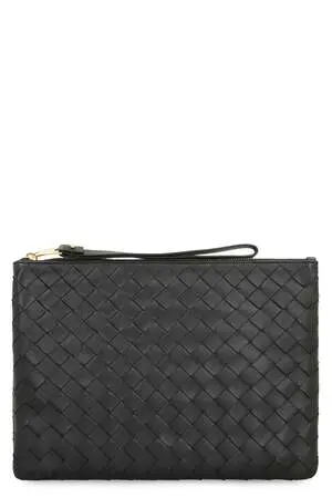 Bottega Veneta Intrecciato Mini Leather Flat Pouch Handbag
