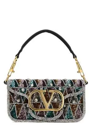 VALENTINO Valentino Garavani Embellished Satin Mini Locò Bag