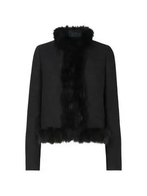 Fendi Shearling Trim Wool Jacket - Multicolor