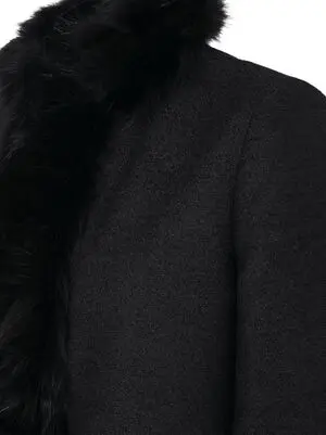 Fendi Shearling Trim Wool Jacket - Multicolor