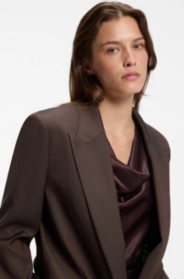 BOSS Regular-fit Jacket In Two-tone Virgin Wool