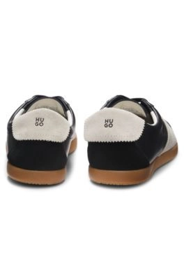 Hugo Leather Sneakers With Suede And Zigzag Details